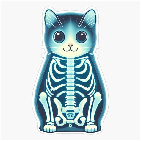 Maneki Cat Scan Cat Xray Radiography Er Phone Decal Water Bottle Stickers Car Decals Funny