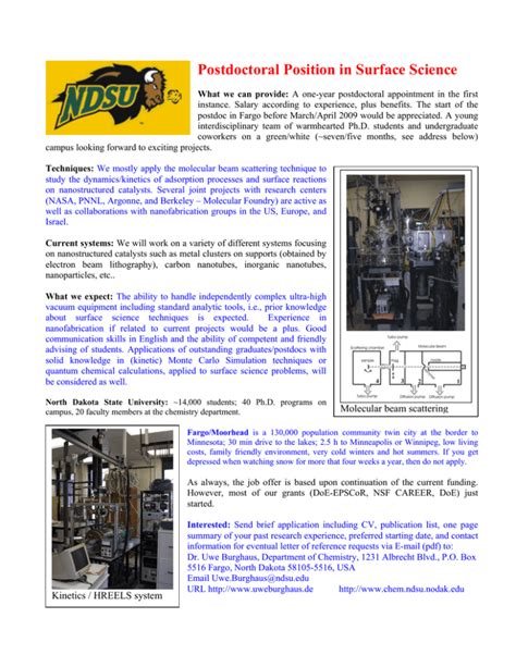 Postdoctoral Position In Surface Science