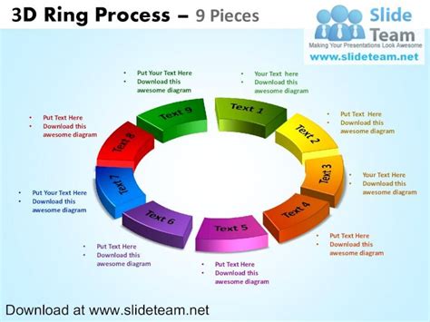 Pdf 3 D Display Pie Chart Process 9 Pieces Powerpoint Diagrams And