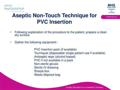 Ppt Aseptic Technique And Insertion Of Peripheral Venous Catheters