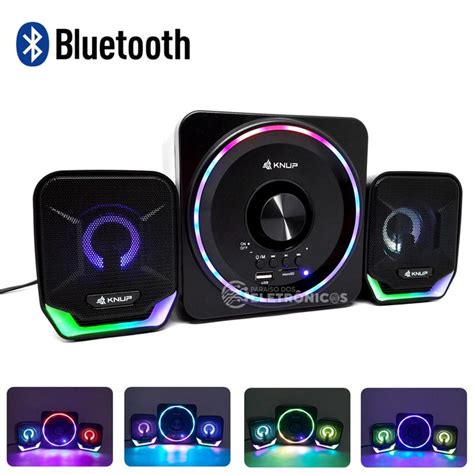 Conjunto Caixas Multimídia 16w Subwoofer LED RGB Bluetooth e