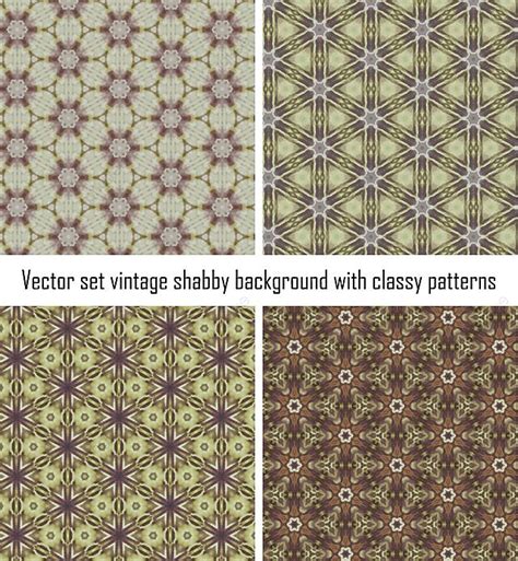 Set Vintage Shabby Background With Classy Patterns Seamless Collection