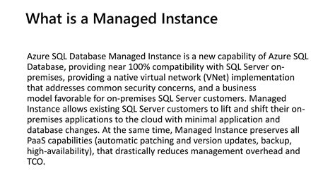 The Evolution Of Sql Server As A Service Sql Azure Managed Instance Ppt