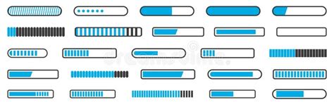 Loading Progress Bar Icon Collection Set Of Progress Scale Of Process