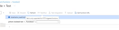 Can T Test Run In Portal With Net 6 AF V4 Dotnet Isolated Issue