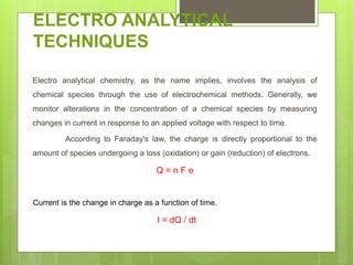 Cyclic Voltammetry Principle Instrumentation Applications PPTX