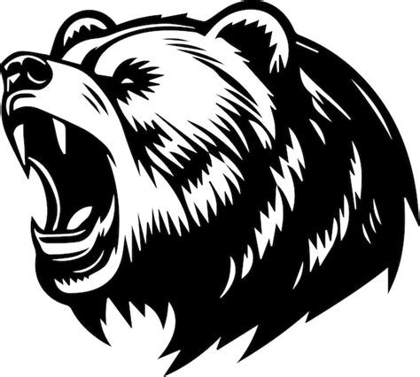 Premium Vector Grizzly Bear Monogram Logo Monochrome Design Style