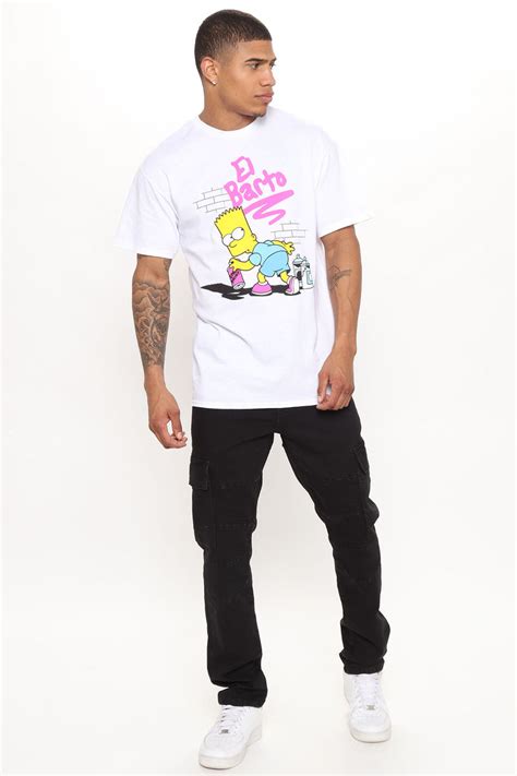 Simpsons El Barto Short Sleeve Tee White Fashion Nova Mens Graphic