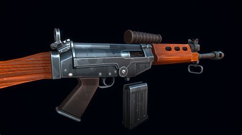Stylized Fn Fal Rifle Cgtrader