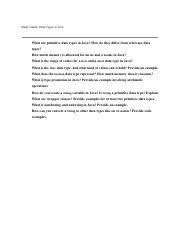 Understanding Data Types In Java A Comprehensive Study Guide Course Hero