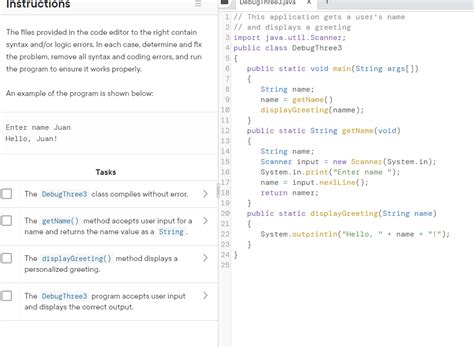Solved The Files Provided In The Code Editor To The Right Chegg