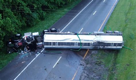 Tanker Overturns In Columbia Spilling 4000 Gallons Of Fuel