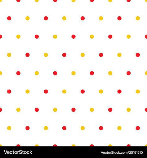 Red Yellow Polka Dots On White Background Vector Image