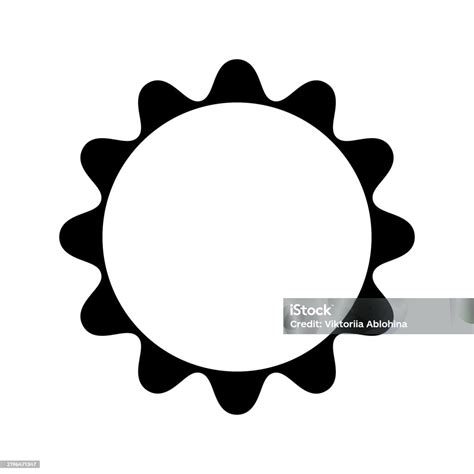 가리비 테두리가 있는 원형 프레임 빈 태그 레이블 스티커 또는 흰색 배경에 격리 된 물결 모양의 가장자리가 있는 상자