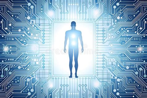 flat ai driven human centric frame concept as a border frame with human silhouette and digital