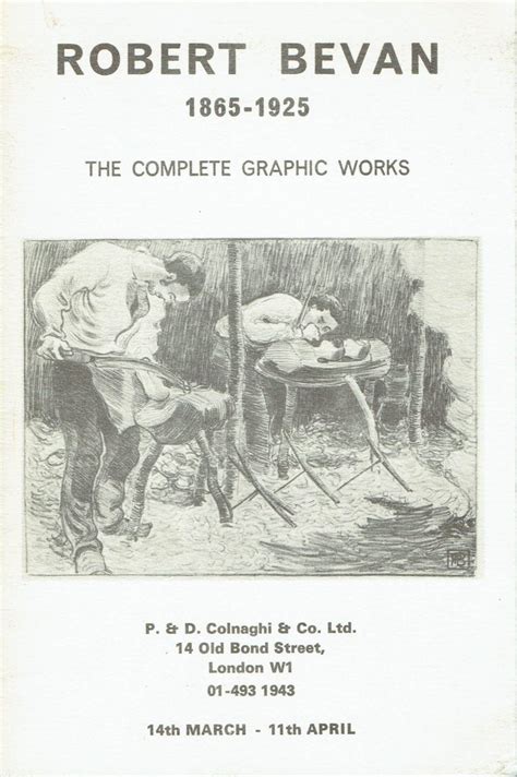 Robert Bevan 1865 1925 The Complete Graphic Works — Pallant Bookshop