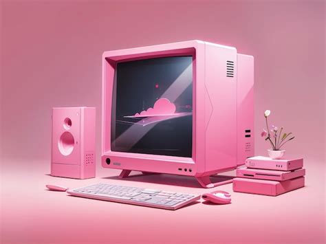 Premium Ai Image Minimalistic Pink Computer Aesthetics