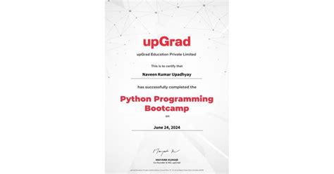 Naveen Upadhyay On Linkedin Programming In Python Bootcamp • Naveen Kumar Upadhyay • Upgrad