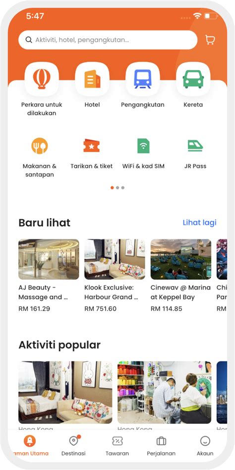 Muat turun aplikasi Klook