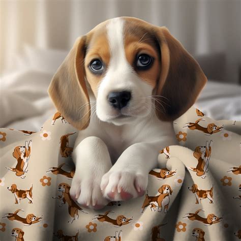 Beagle Throw Blanket Beagle Lovers Jumping Flowers Print Pattern Soft Silk Fabric