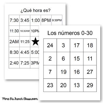 Descubre 1 Lección 1 Senderos 1 Lección 1 Bingo game La hora y números