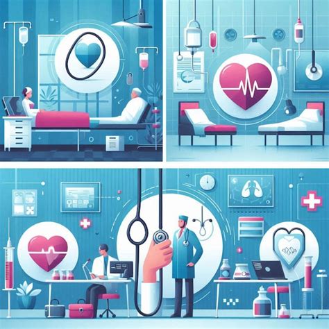 Medical And Healthcare Banners Stethoscope And Patient Room Premium