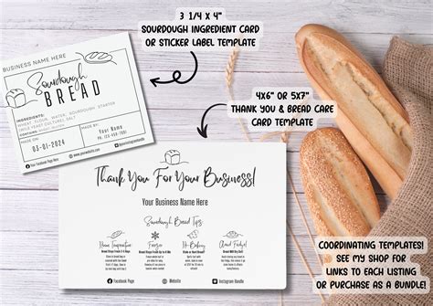 Sourdough Ingredient Label Card Bread Made On And Made By Custom