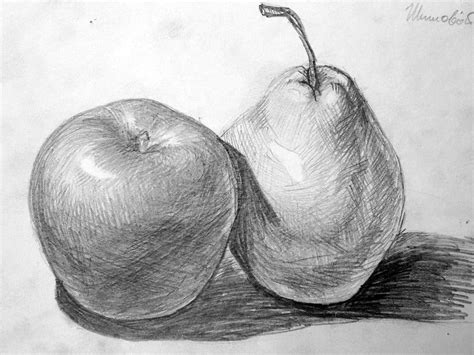Натюрморт с фруктами карандашом 72 фото
