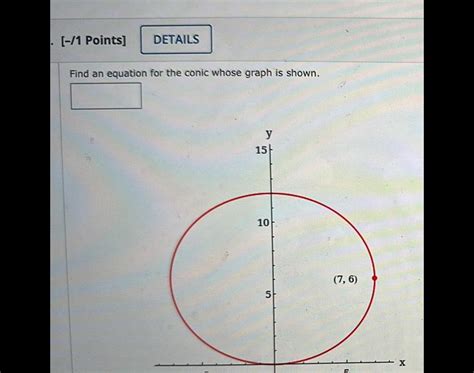 Answered 1 Points Details Find An Equation For The Conic Whose Graph