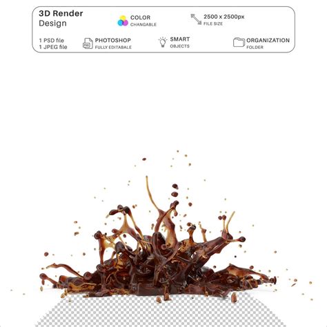 Premium Psd Coffee Spliting 3d Modeling Psd File Realistic Coffee