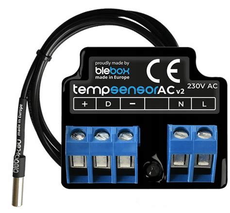 BLEBOX TempSensorAC V2 WiFi I O Modul 1x Vstup 1 Wire Eltrox Cz