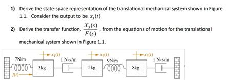 Solved 1 Derive The State Space Representation Of The Translational