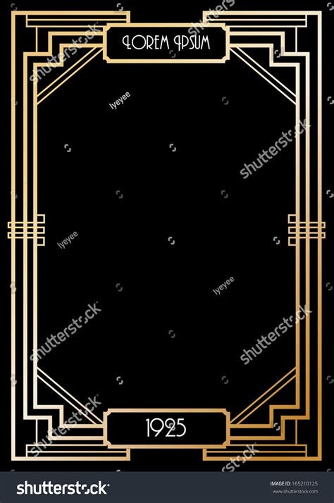 아르데코 테두리 템플릿 벡터그림 스톡 벡터로열티 프리 165210125 Shutterstock