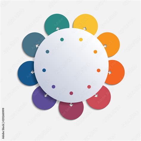 Beautiful Flower Colorful Template Infographics 9 Positions To Use For