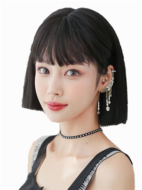 114 Shoulder Length Straight Wigs With Bangs