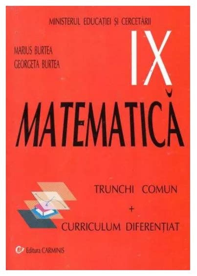 Matematica Trunchi Comun Si Curriculum Diferentiat Manual Pentru Clasa