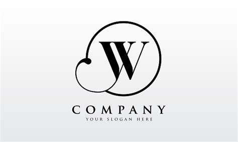흰색 배경 로고 디자인 벡터 템플릿초기 W 문자 블랙 컬러 크리에이티브 레터 W 로고 디자인 알파벳 W에 대한 스톡 벡터 아트