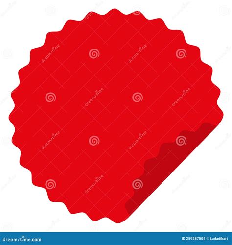 Etiqueta Redonda Roja Con Borde Pelado Plantilla De Distintivo Ilustración del Vector