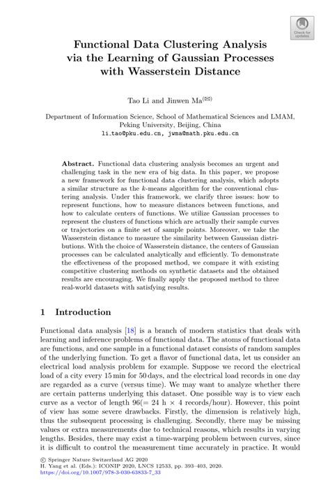 Pdf Functional Data Clustering Analysis Via The Learning Of Gaussian