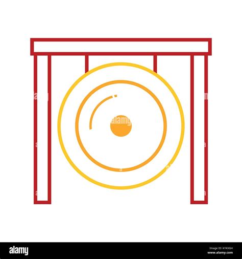 Abstract Asian Gong Music Instrument Vector Illustration Graphic Design