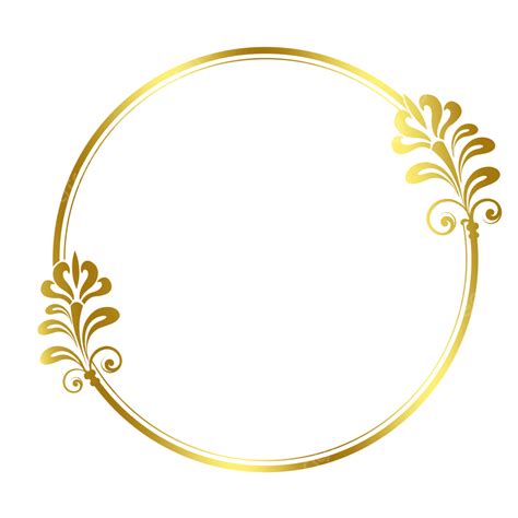 Circle Ring Flower Silhouette Gold Circle Flower Gold Ring Flower