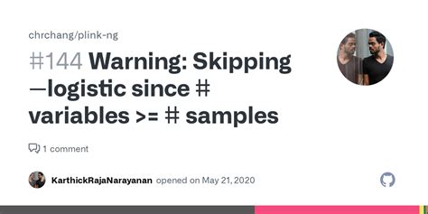 Warning Skipping Logistic Since Variables Samples Issue