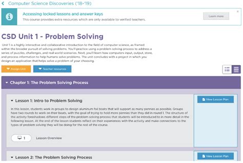 Each Code Org Unit Contains All The Information Teachers Need To Start Teaching That Days