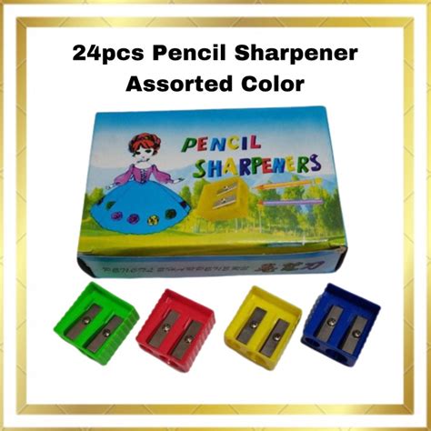 24pcs Pencil Sharpener Two Holes Assorted Color Shopee Philippines