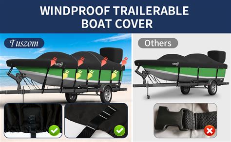 Tuszom Custom Fit Bass Boat Cover With Motor Cover True
