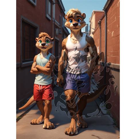 Anthro Otter Bros Image Digital Download Hd Image Unique Concept Art