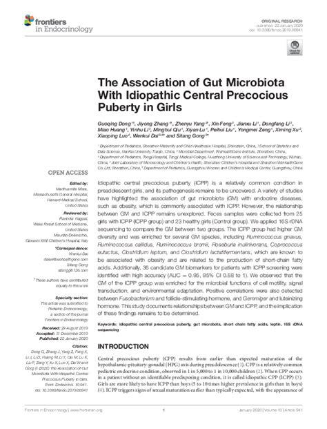 Pdf The Association Of Gut Microbiota With Idiopathic Central