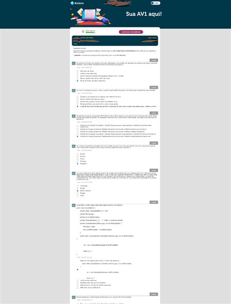 Prova PadrÕes De Projetos De Software Com Java Ara0110 Padrões De
