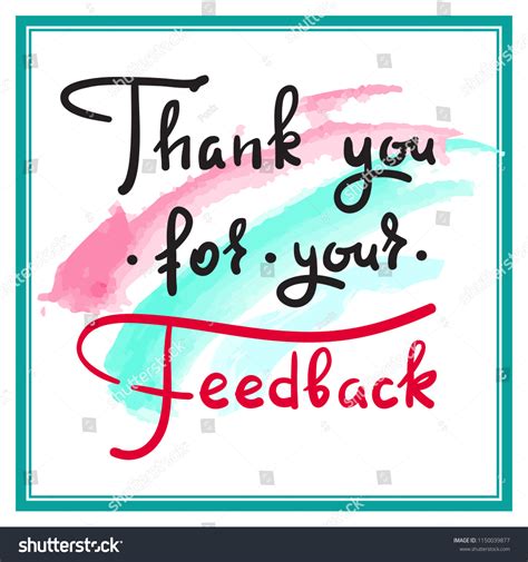 Thank You Your Feedback Simple Thankful Stock Vector Royalty Free 1150039877 Shutterstock