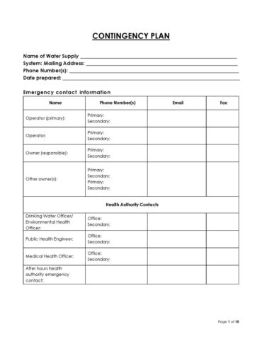 20 Free Contingency Plan Templates 7 Steps Guide
